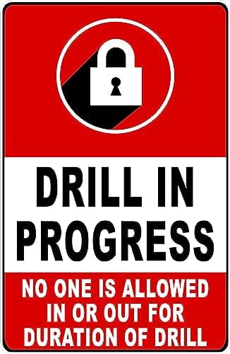 Metal Sign Sign Drill In Progress Sign Sign for Outdoor & Indoor 12" x ...
