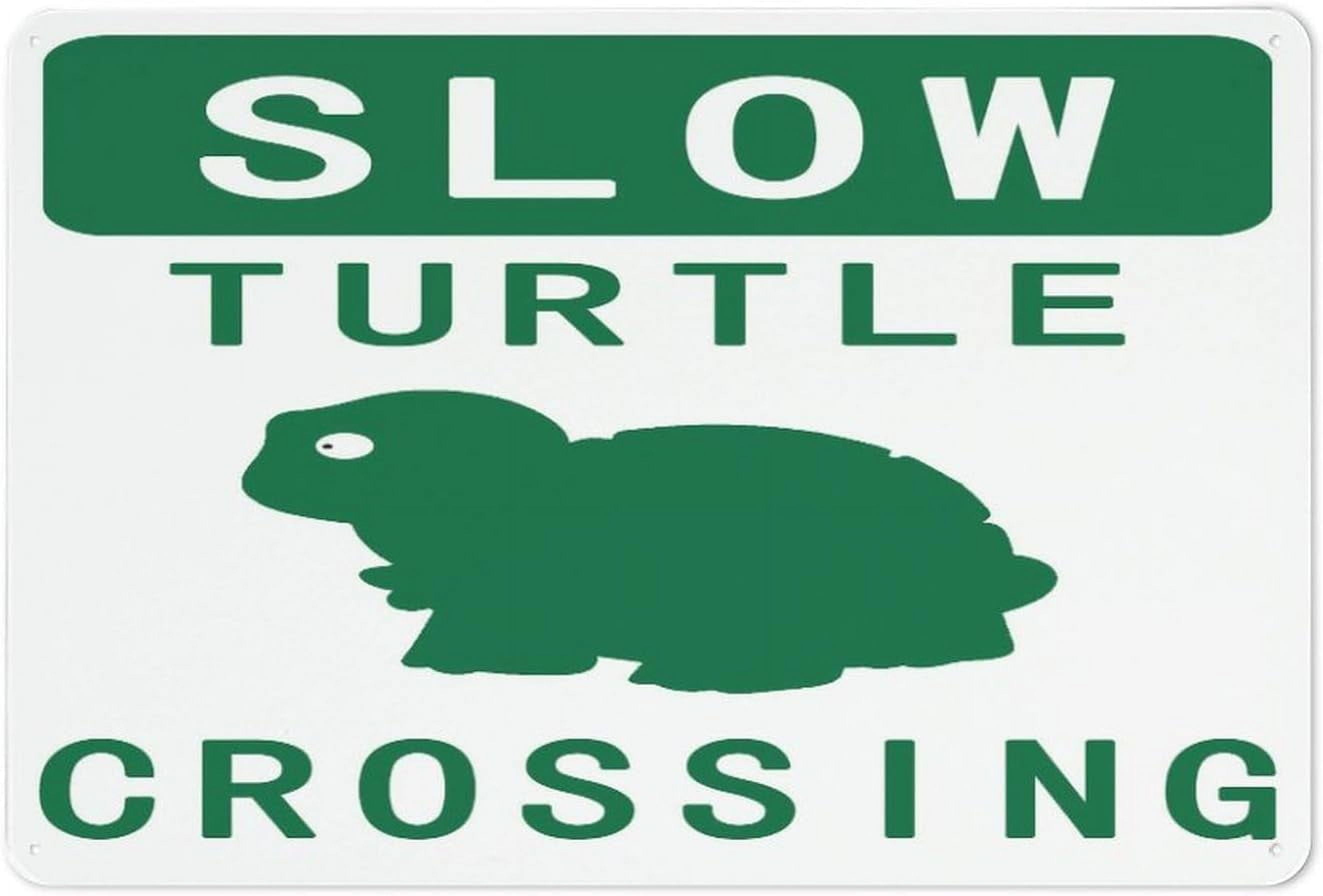 Metal Sign Slow Turtle Crossing Signs Warning Sign Caution Aluminum Tin ...