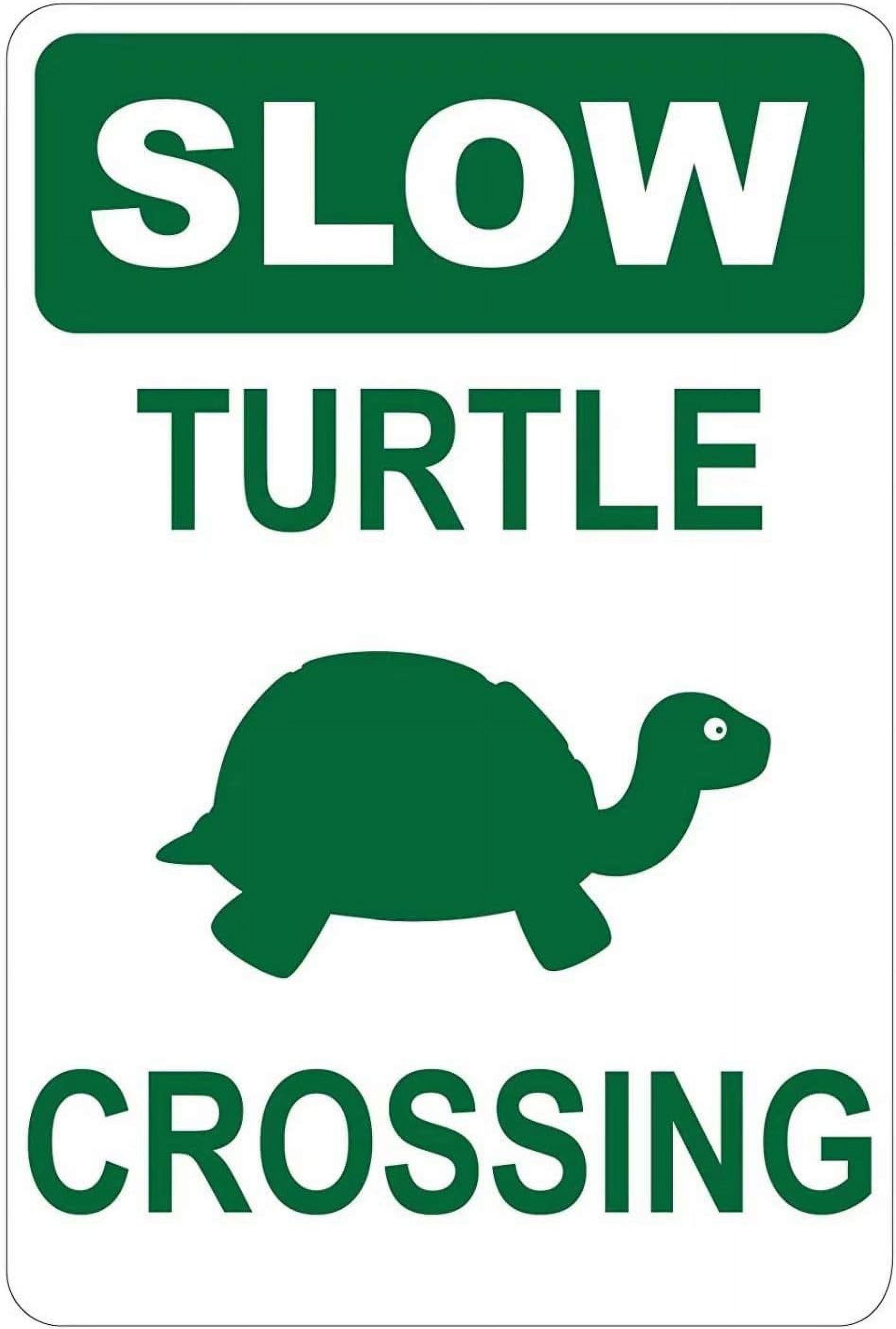Metal Sign Slow Turtle Crossing Signs Warning Sign Caution Aluminum Tin ...