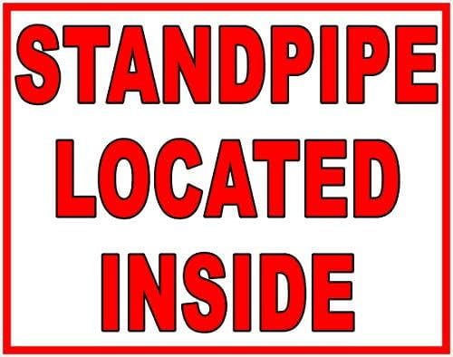 Metal Sign Standpipe Located Inside Decal Sign for Outdoor & Indoor 12 ...