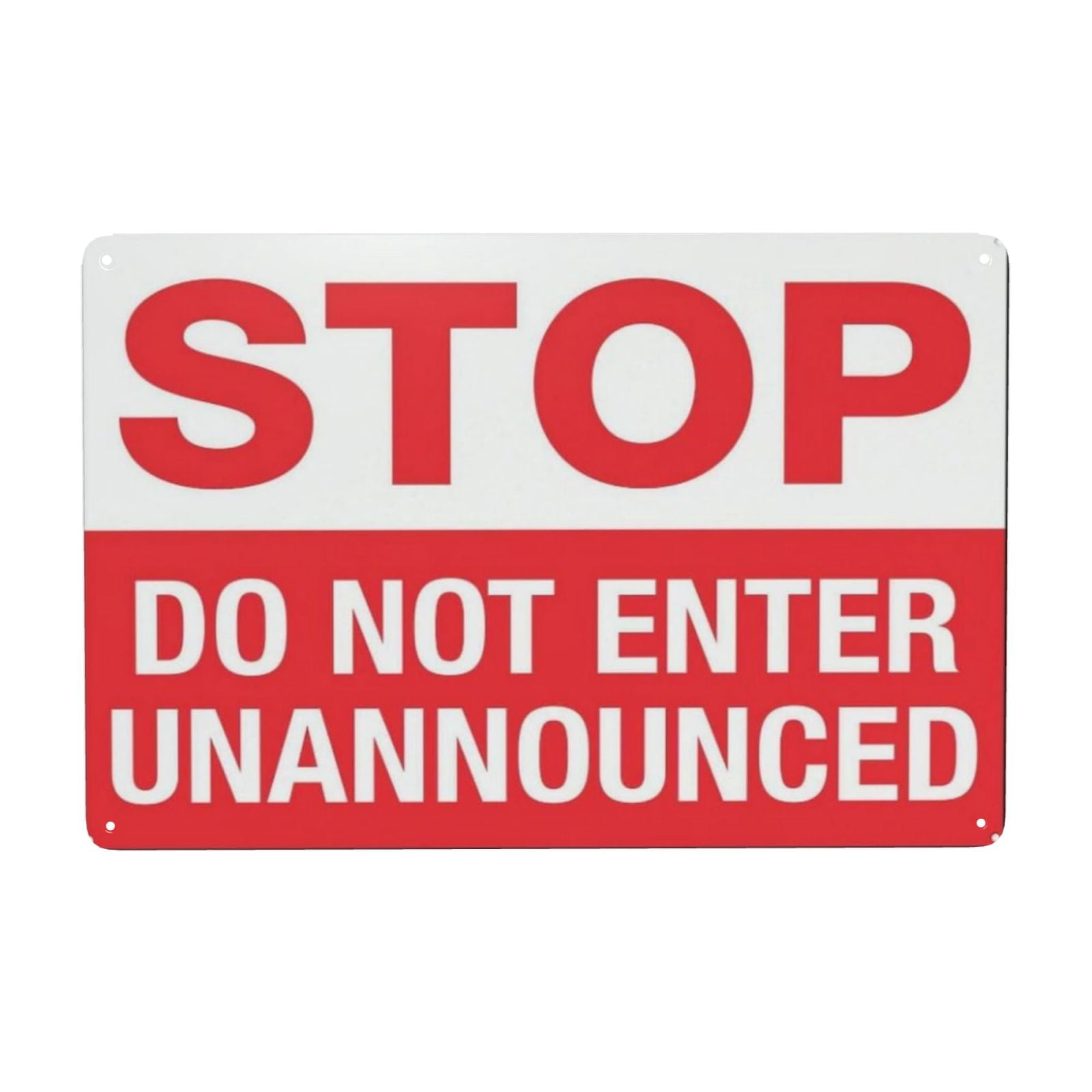 Metal Sign Stop Do Not Enter Unannounced Tin Sign Warning Metal Sign ...