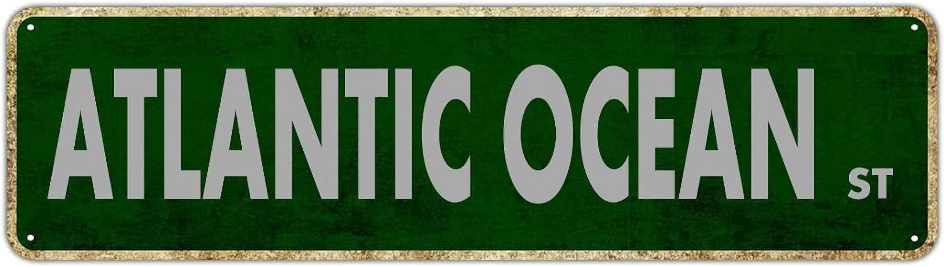Metal Sign Tin Sign Atlantic Ocean St Funny Metal Signs Vintage Sign ...