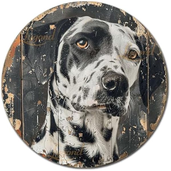 Metal Sign Tin Sign Dalmatian Dog Round Sign for Fire Station and ...