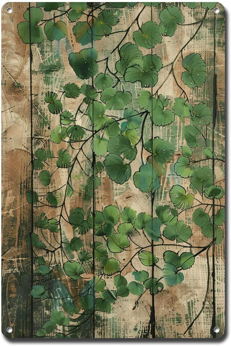 Metal Sign Tin Sign Vintage Wall Art Rustic Elegance Maidenhair Fern ...