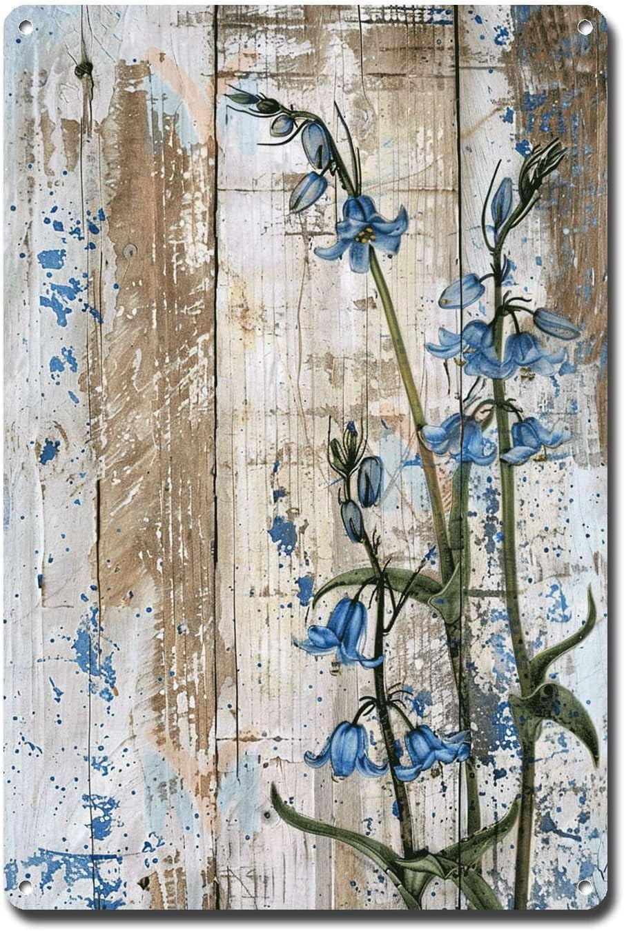 Metal Sign Tin Sign Vintage Wall Art Shabby Chic Bluebell Tin Sign for ...