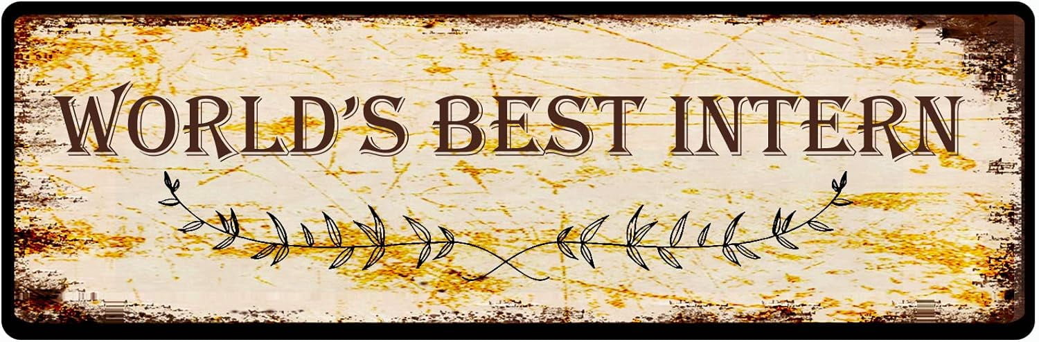 Metal Sign Tin Sign World's Best Intern Funny Metal Signs Vintage Sign ...