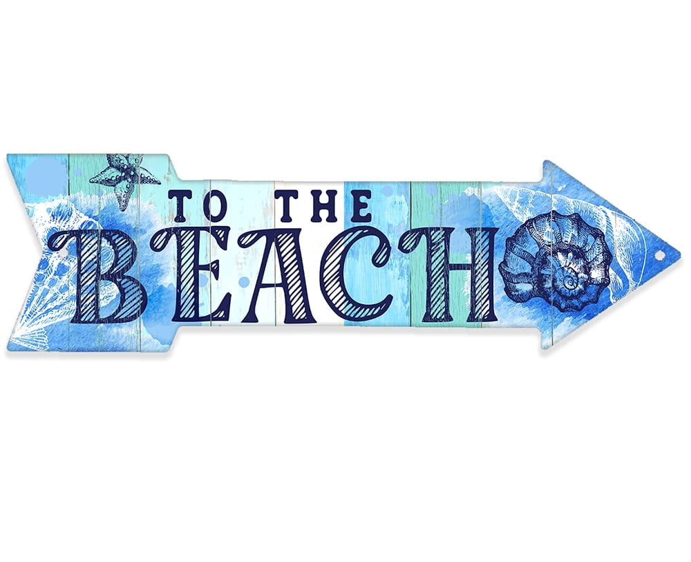 Metal Sign - To The Beach Metal Arrow - Directional Arrow Sign ...