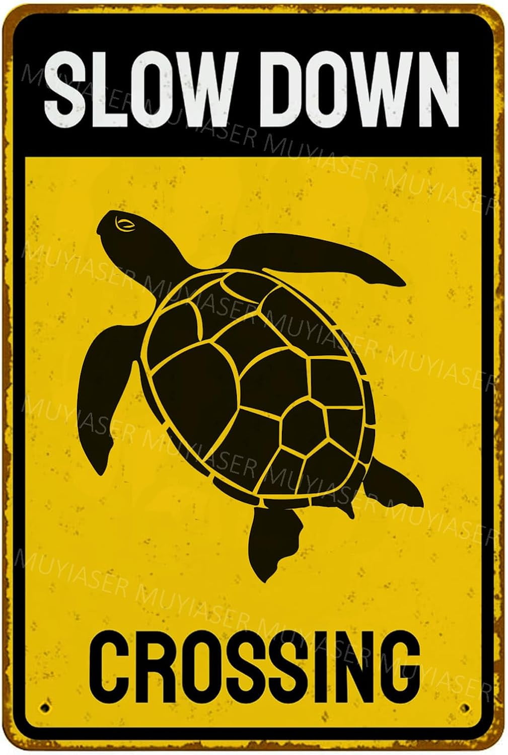 Metal Sign Turtle Slow Down Crossing Sign Metal Tin Signs Warning Sign ...