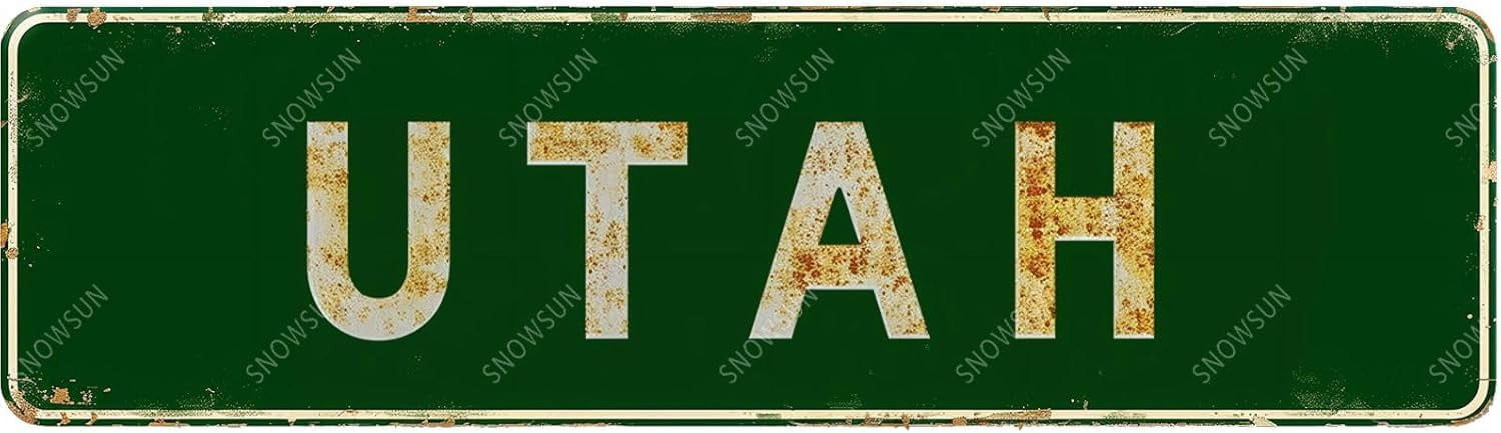 Metal Sign Utah Street Sign Vintage Tin Signs Aluminum Sign Art Plaque ...