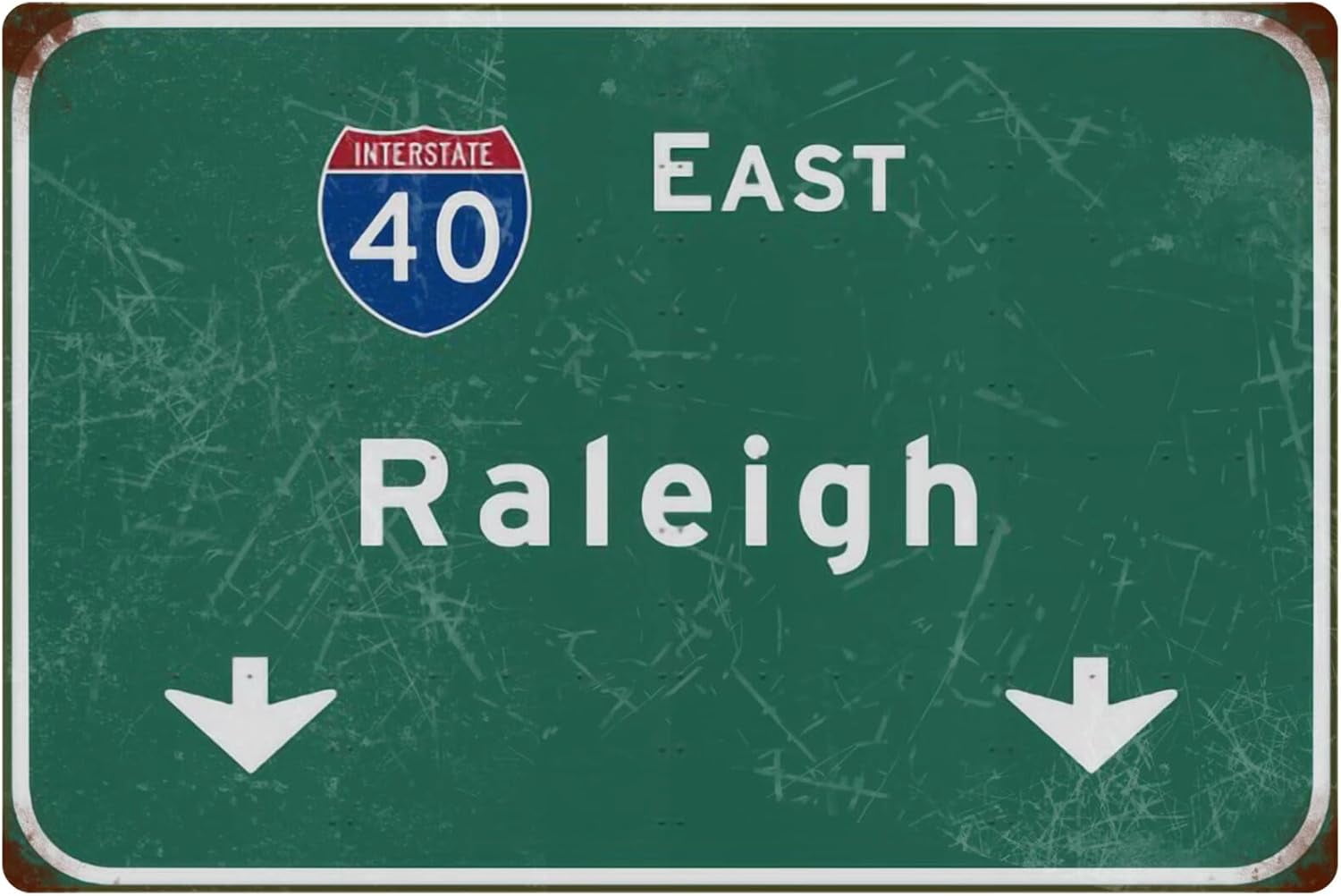 Metal Sign Vintage East Raleigh Interstate 40 Freeway Metal Wall Decor ...