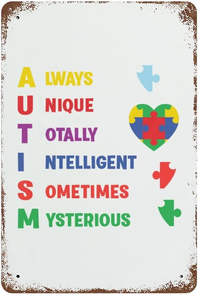 Metal Sign Wall Decor, Autism Definition Poster Modern Motivational ...