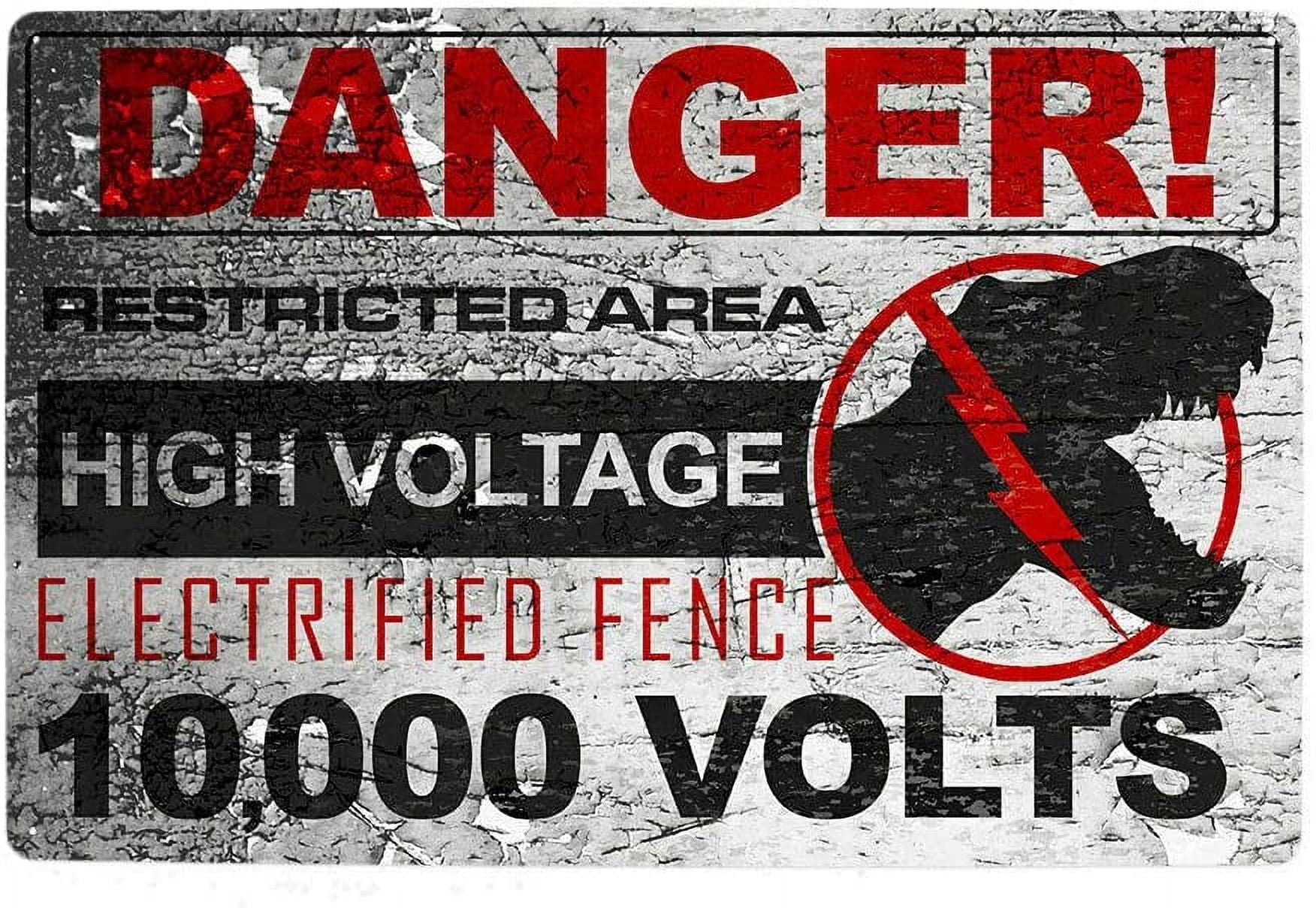 Metal Sign Wall Decor Danger High Voltage Aluminum Warning Sign Raptor ...