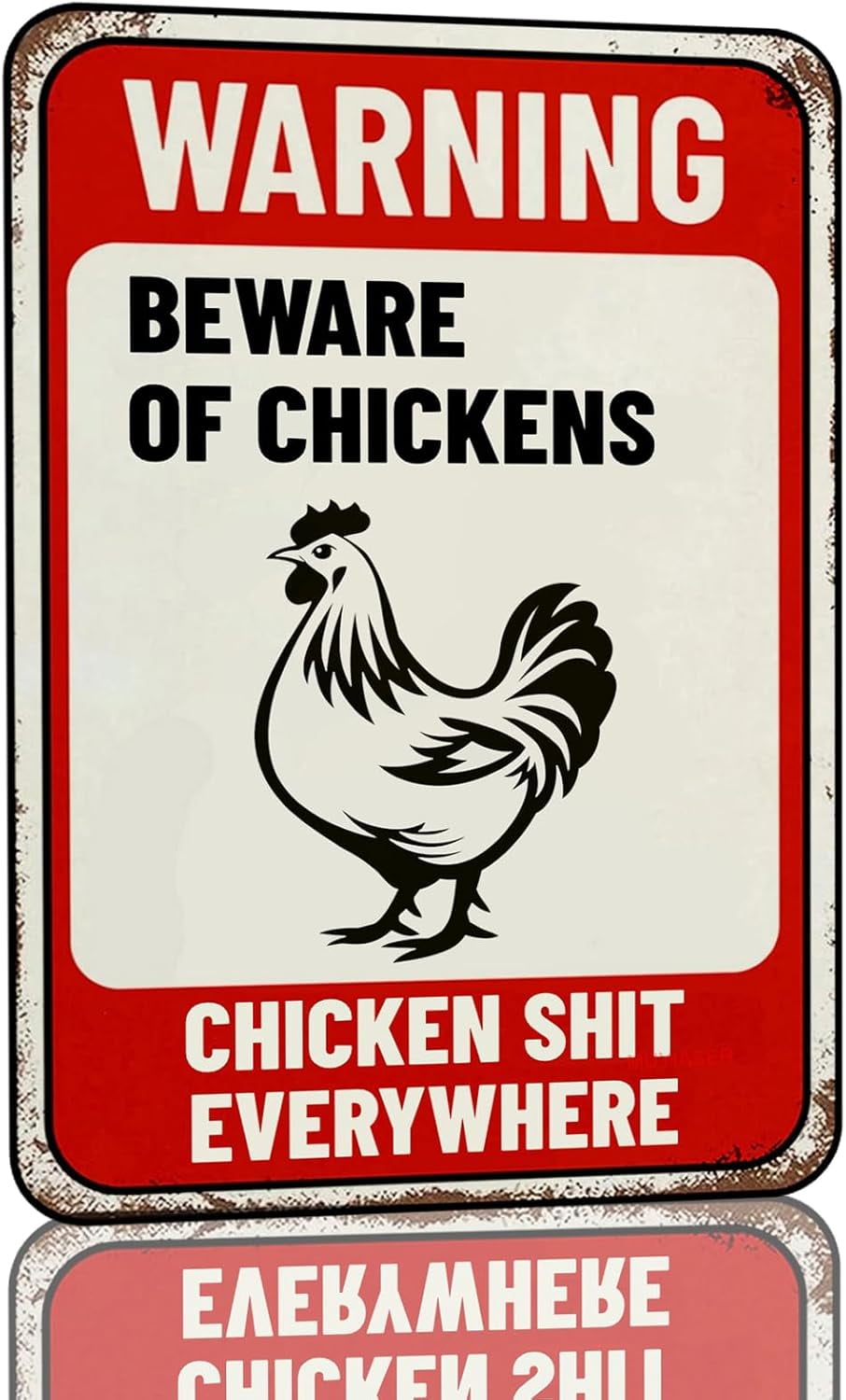 Metal Sign Warning Beware Of Chickens Chicken Coop Sign Aluminum Metal ...