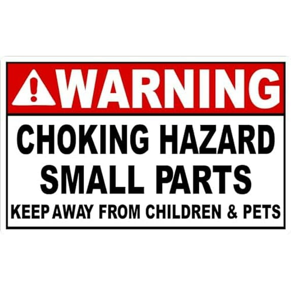 Metal Sign Warning Choking Hazard Small Parts Decal Sign for Outdoor ...