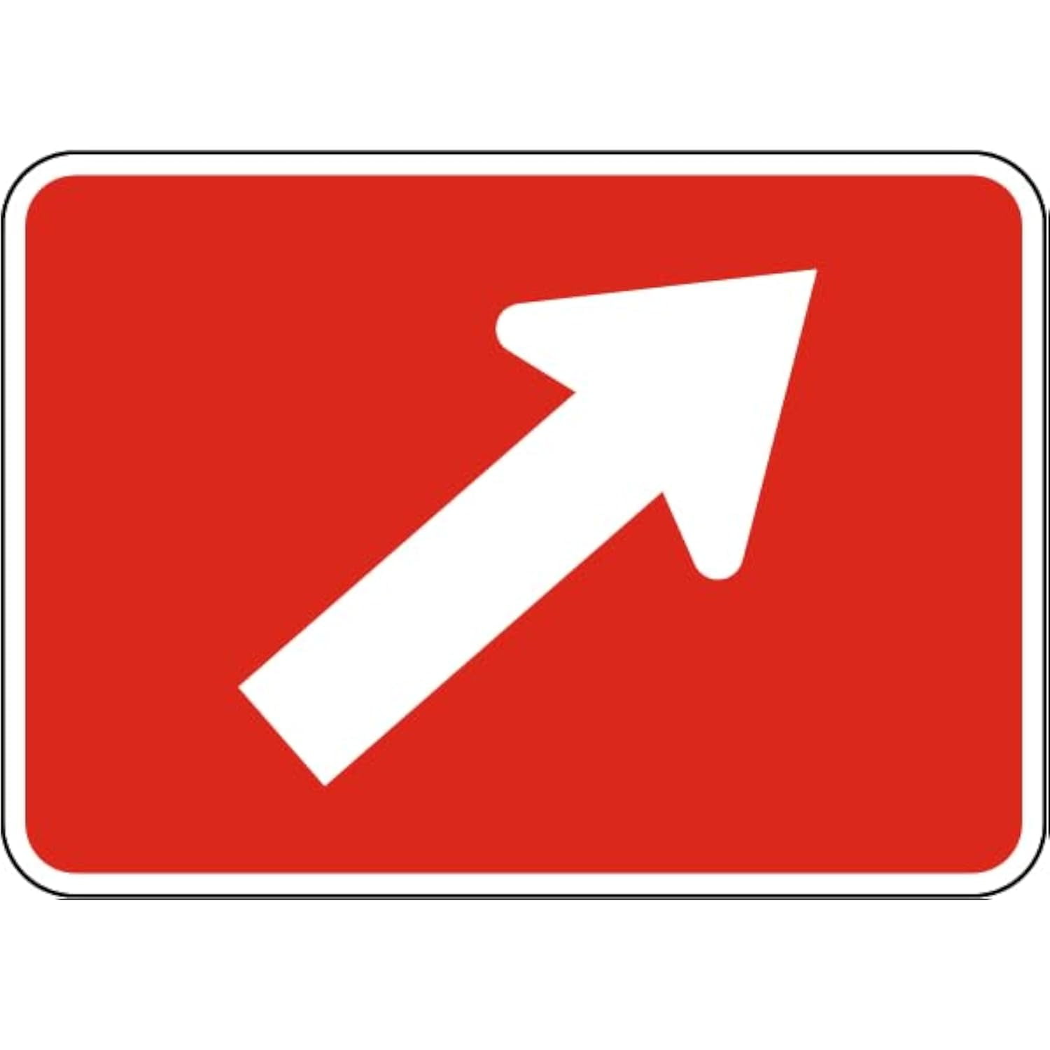 Metal Sign Warning Tin Sign Right Diagonal Turn Arrow Red Aluminum ...