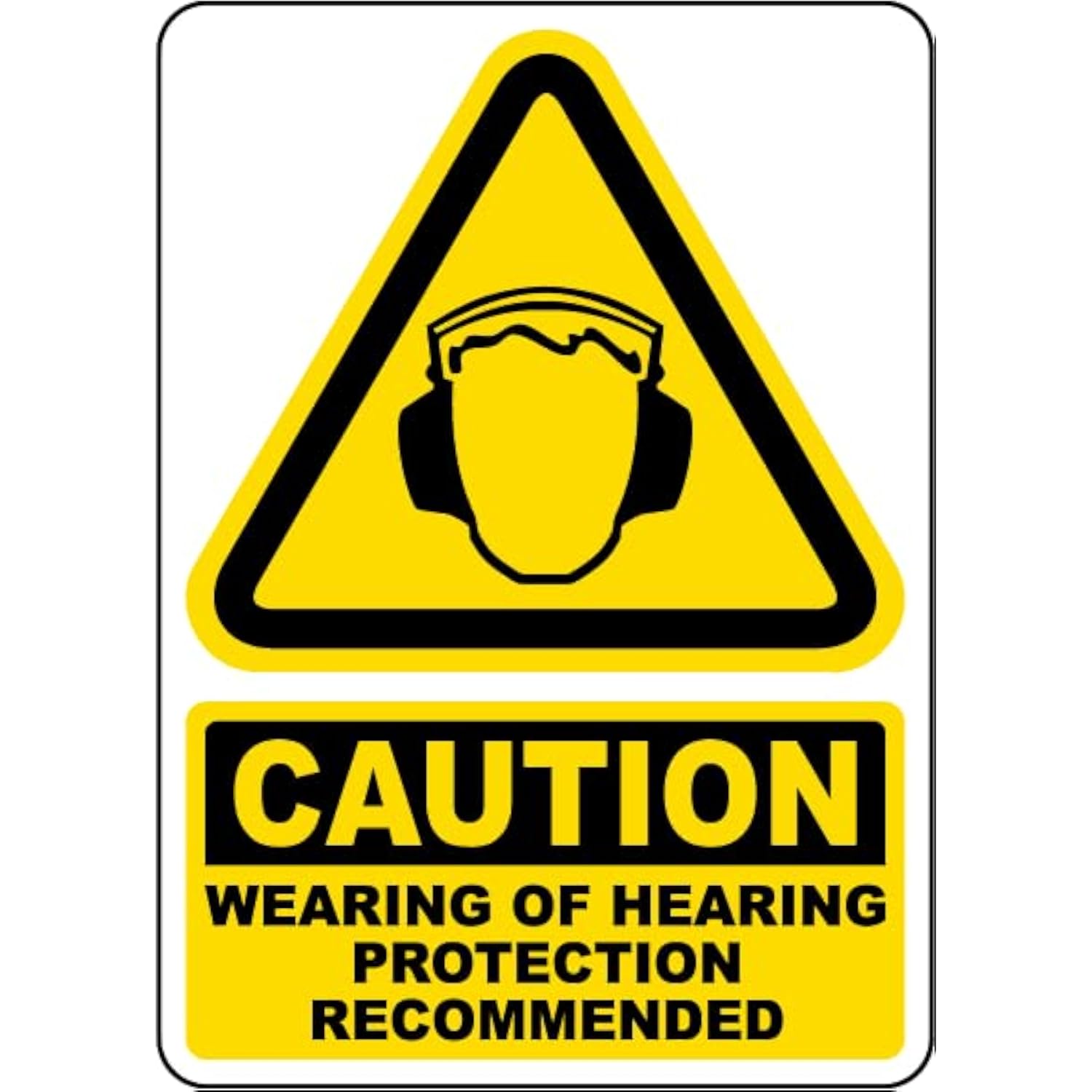 Metal Sign Warning Tin Sign Wearing Of Hearing Protection Recommended ...