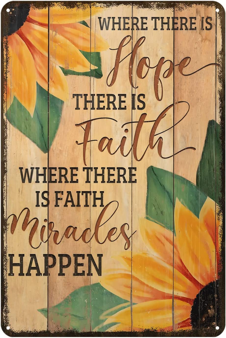 Metal Sign Where There is Hope There is Faith Vintage Signs Retro Tin ...