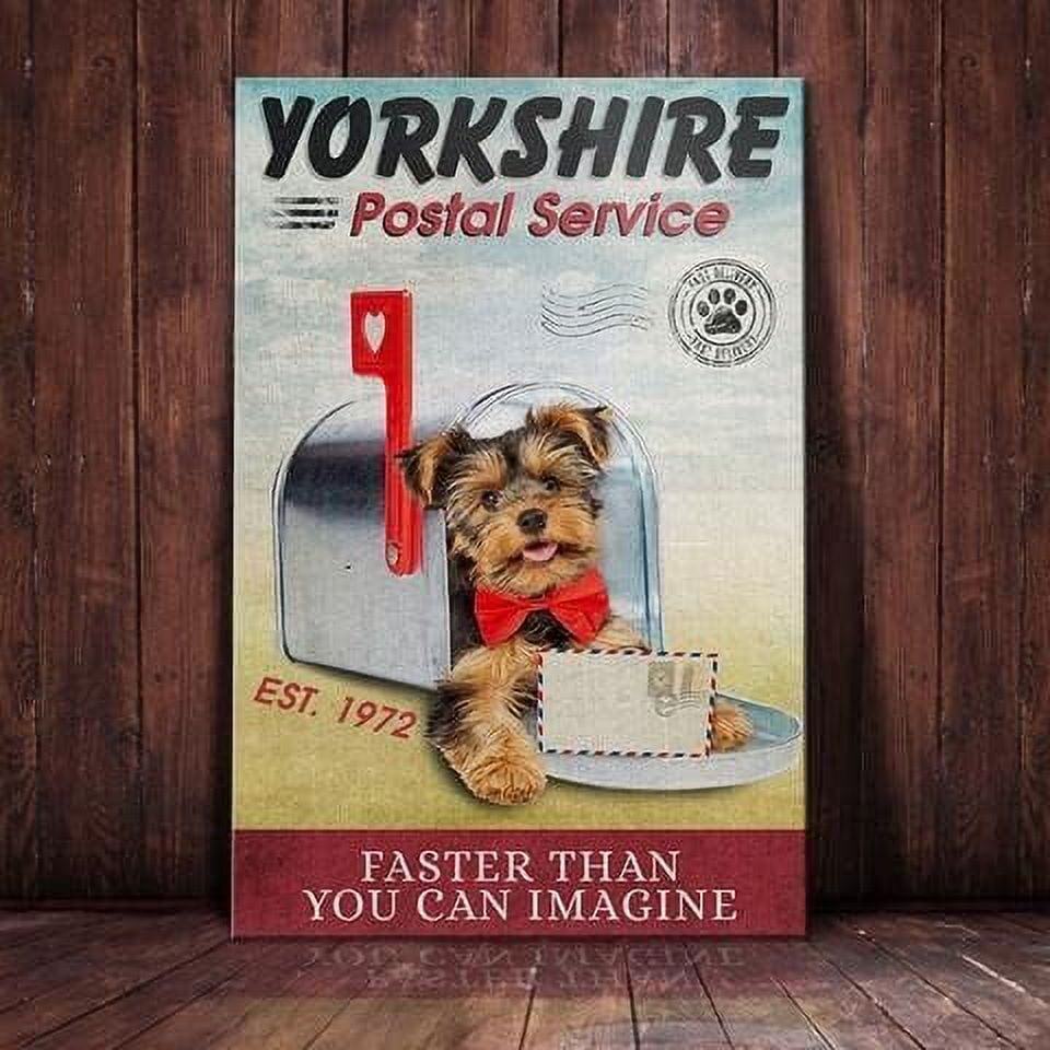 Metal Sign Yorkshire Terrier Dog Postal Service Sign Vintage Funny Sign ...