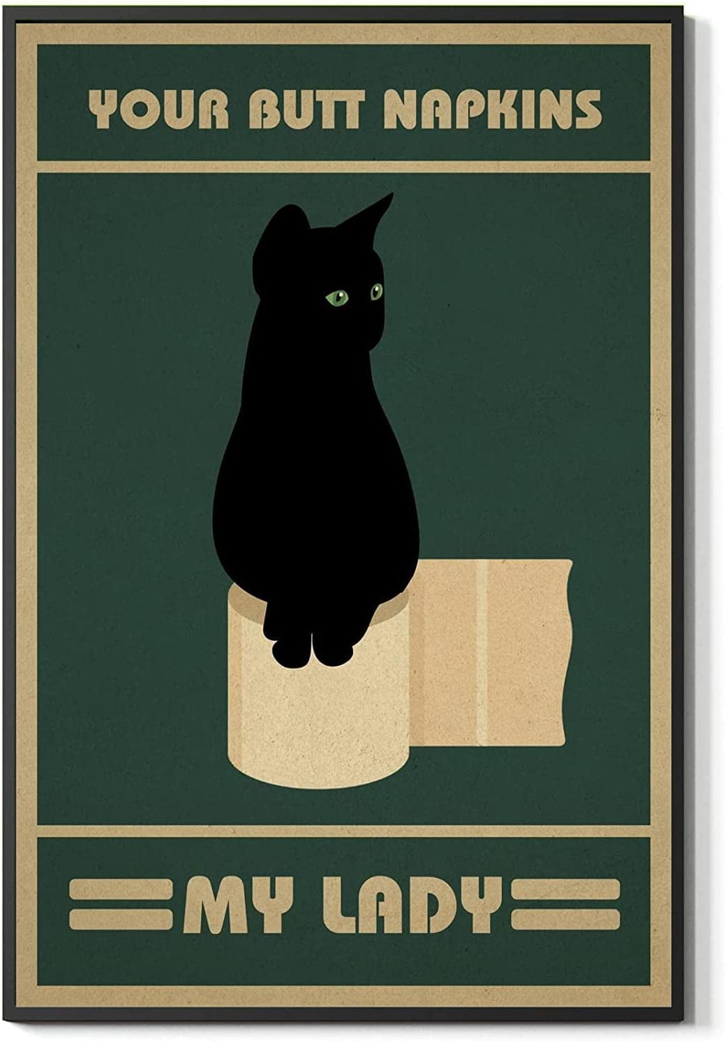 Metal Sign Your Napkins My Lady Black Cat Sign Vintage Funny Sign Retro ...