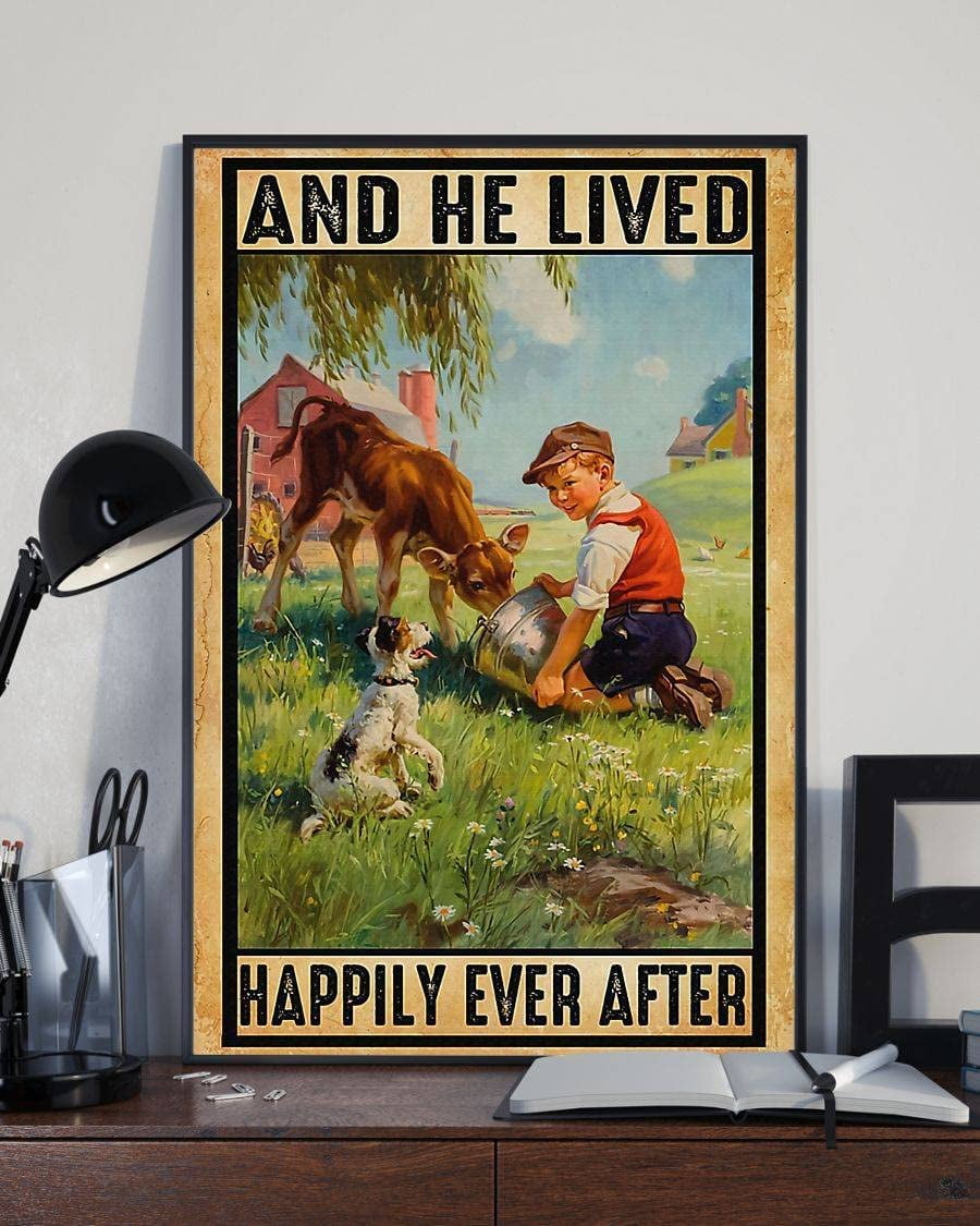 Metal Sign and He Lived H Pily Ever After Farmer Sign Vintage Funny ...