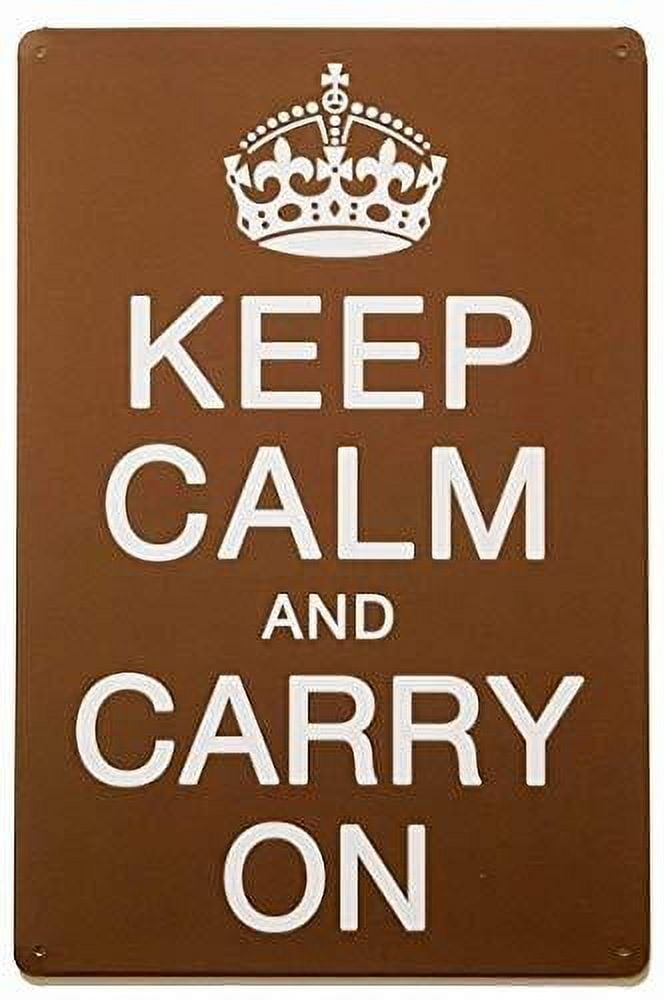 Metal Sign keep cool and continue decor retroes Size: 16 x 12 Inches ...
