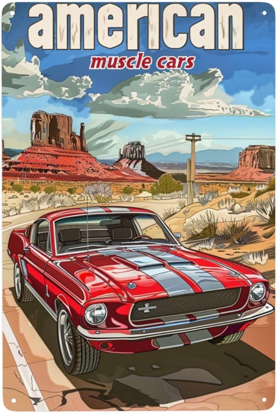 Metal Signs,American Muscle Car,Vintage Tin Sign For Art Wall Decor,For ...