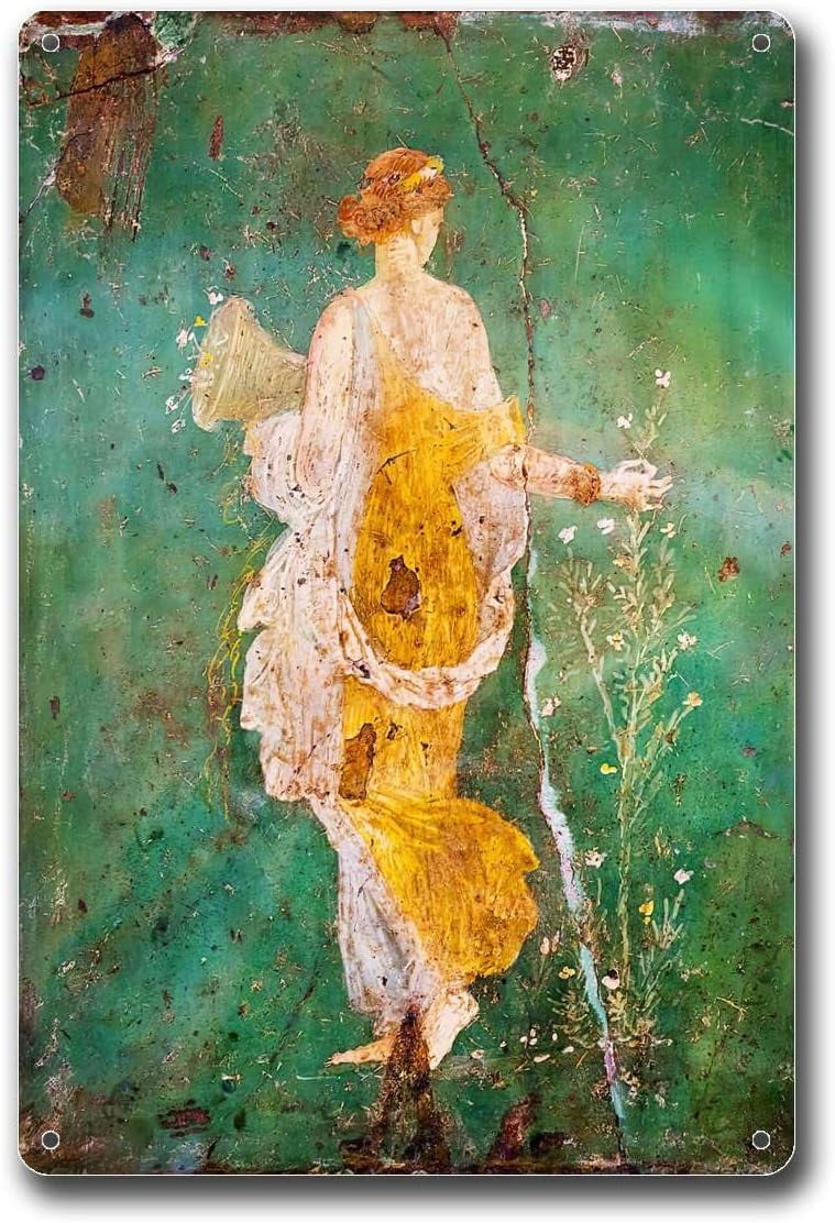 Metal Signs Ancient Roman Goddess Roman Mural Flowering Plant Goddess ...
