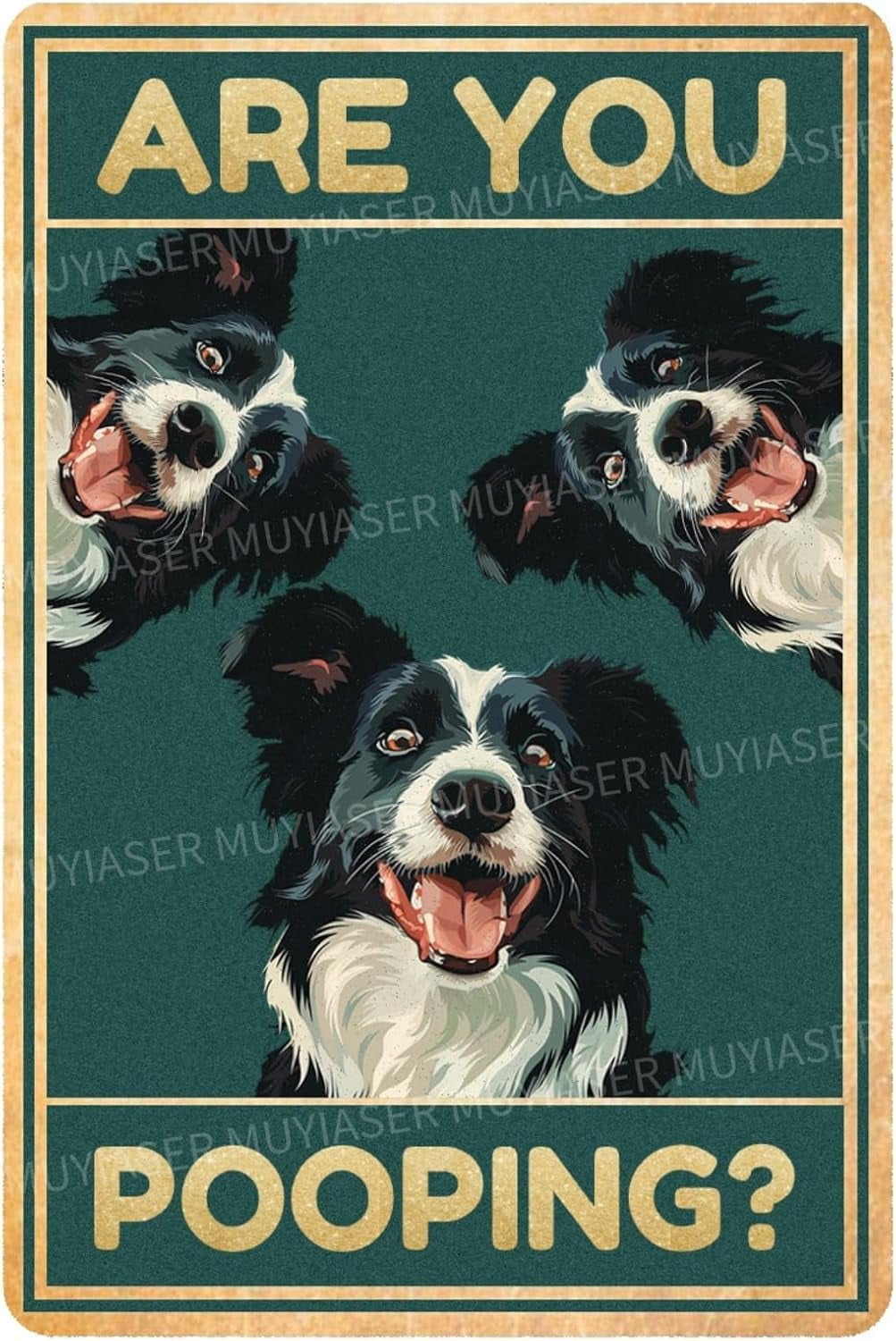 Metal Signs Border Collie DogAre You Pooping Vintage Signs Retro ...