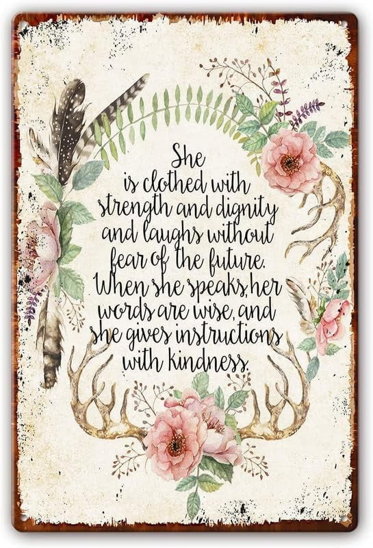 Metal Signs She Is Clothed With Strength And Dignity Printable Nursery ...