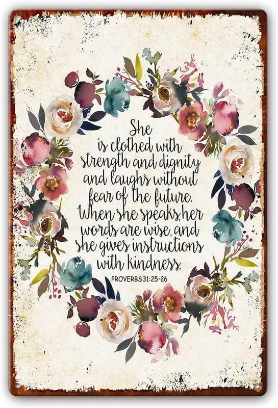 Metal Signs She Is Clothed With Strength And Dignity Printable Nursery ...
