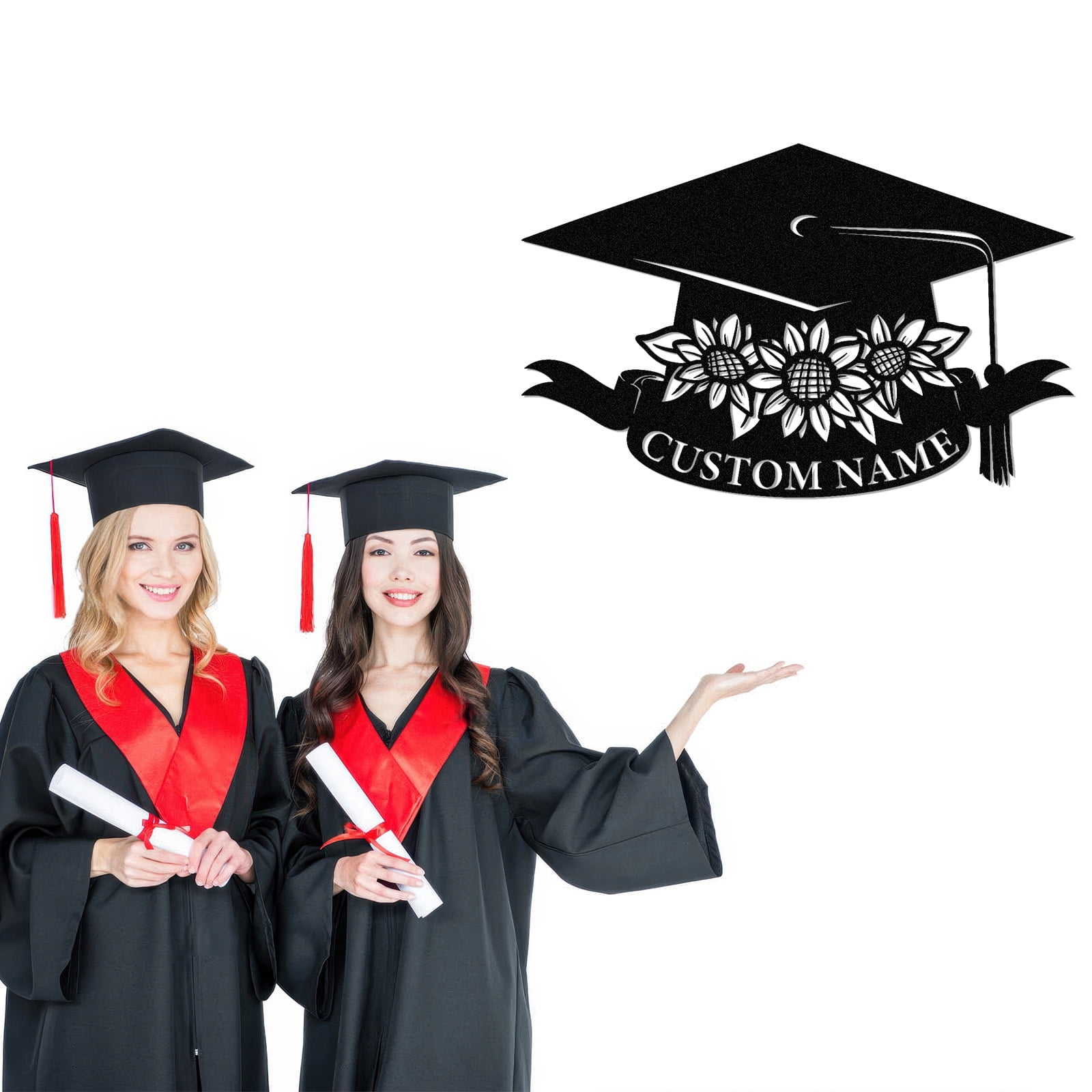 Metal Signs Customized Graduation Cap Shape, Personalized Graduation ...