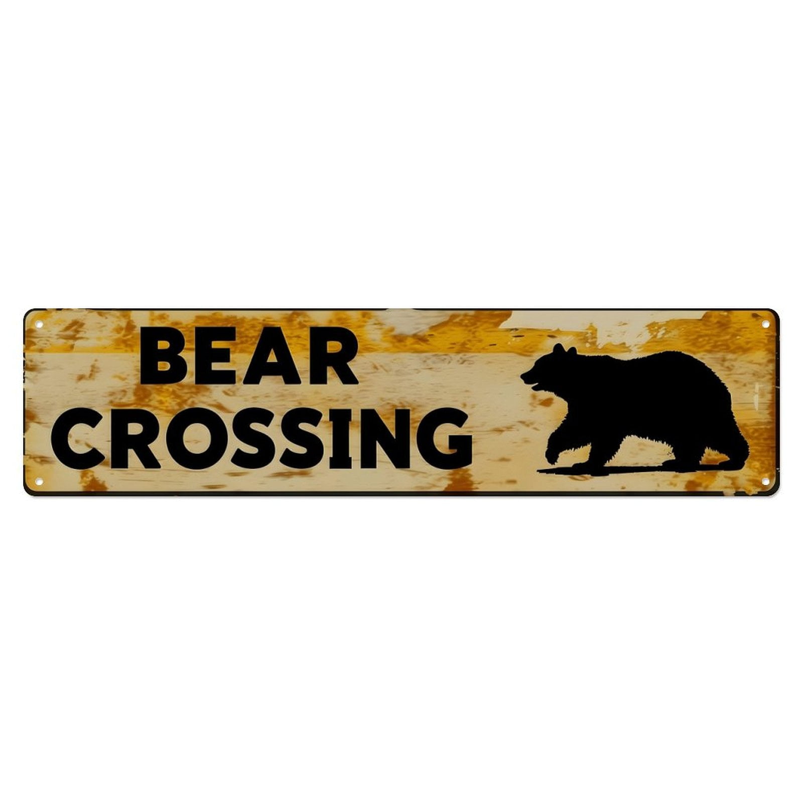 Metal Signs: Funny Metal Sign Decor Bear Crossing Road Signs Warning ...