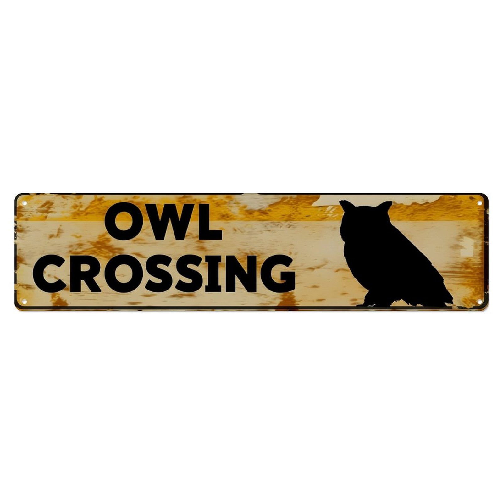 Metal Signs: Funny Metal Sign Decor Owl Crossing Road Signs Warning ...