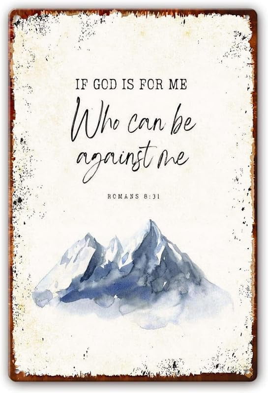 Metal Signs If God Is For Me Who Can Be Against Me, Scripture Wall Art ...