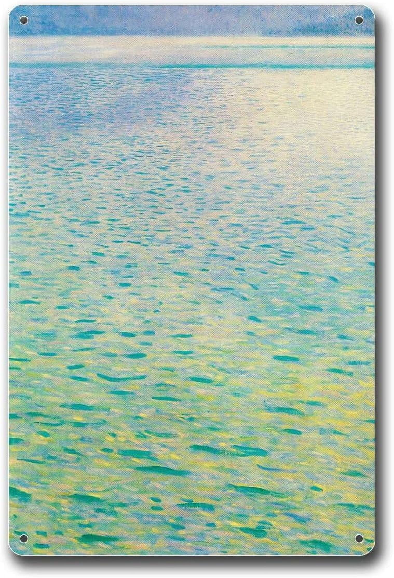 Metal Signs Islands In Lake Atter Gustav Klimt 1902 Vintage Emerald ...