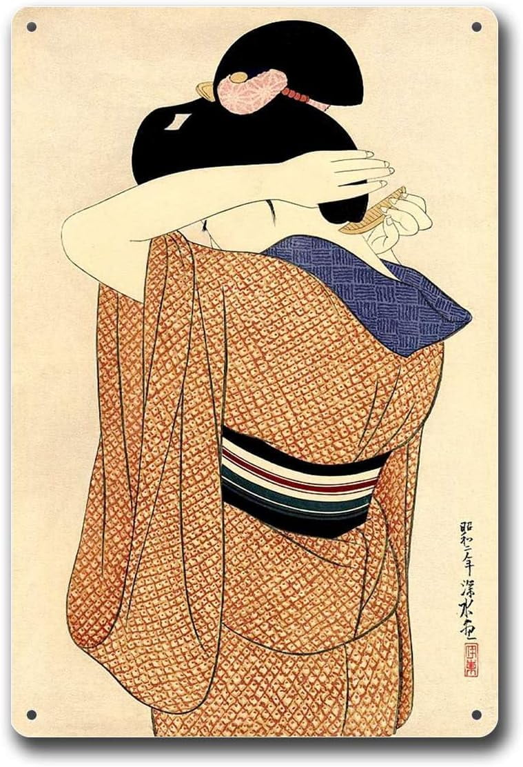Metal Signs Japanese Wood Geisha And Beauty Bijinga Beautiful Woman ...