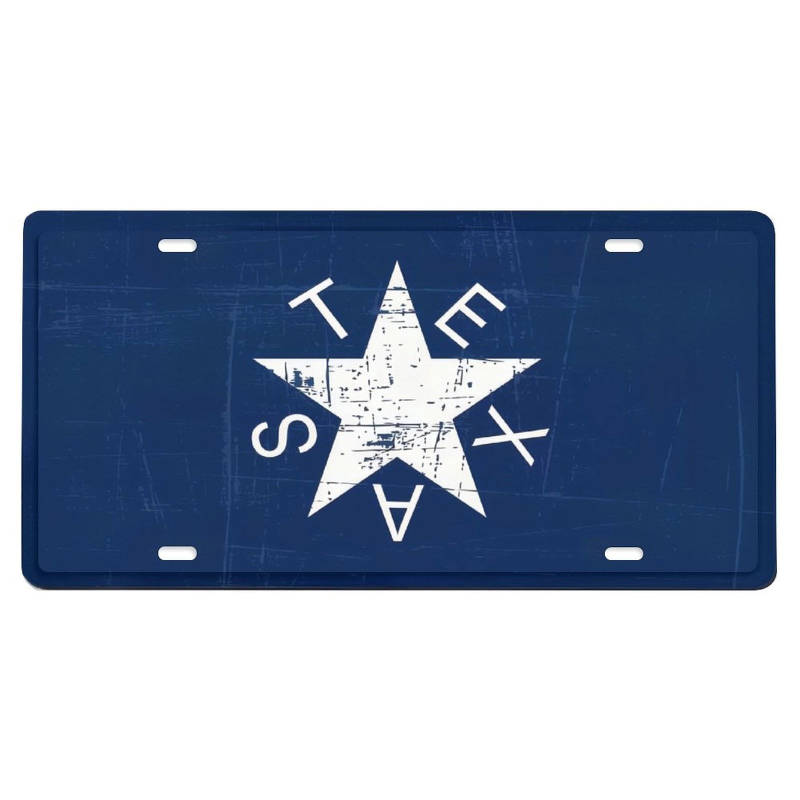 Metal Signs: License Plate Blue Star with Texas Aluminum Metal for home ...