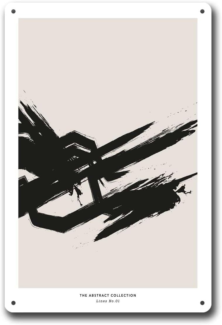 Metal Signs Minimalist Brushstroke Art Metal Signs 8x12inch Tin Sign ...