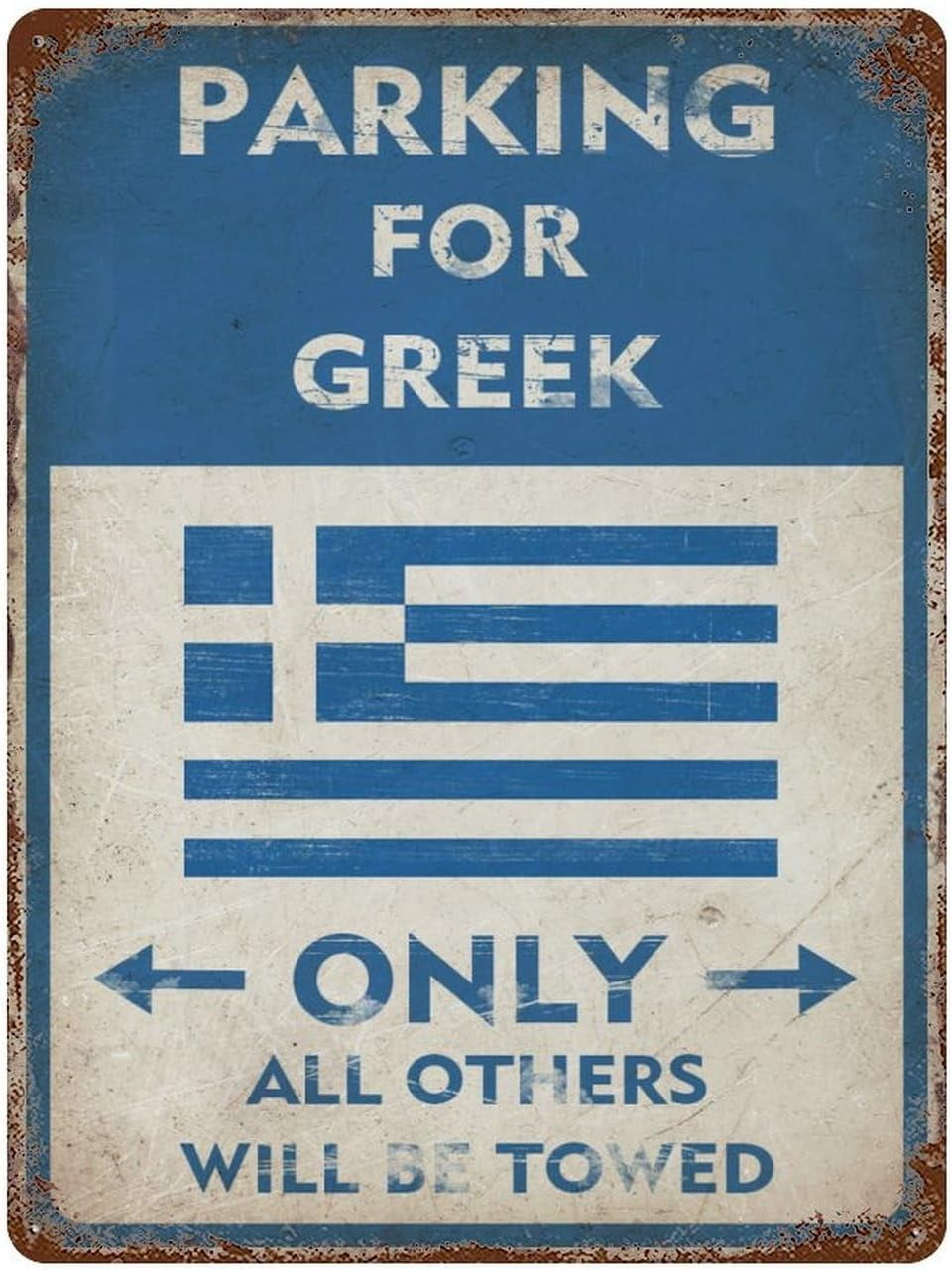 Metal Signs Outdoor Parking for Greek Only All Others Will Be Towed Tin ...