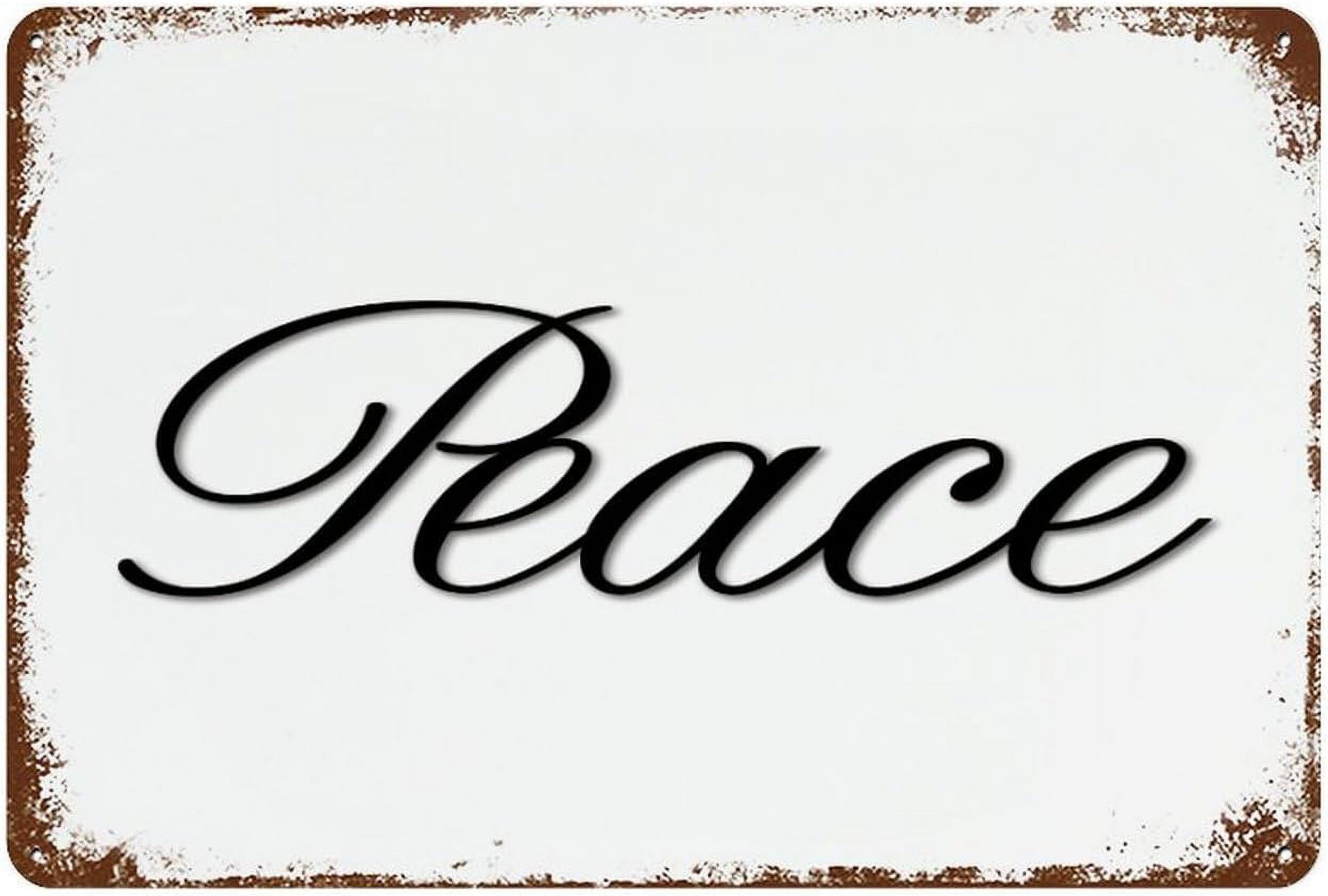 Metal Signs Outdoor Peace Aluminum Metal Sign 8x12 Inch Letter Monogram ...