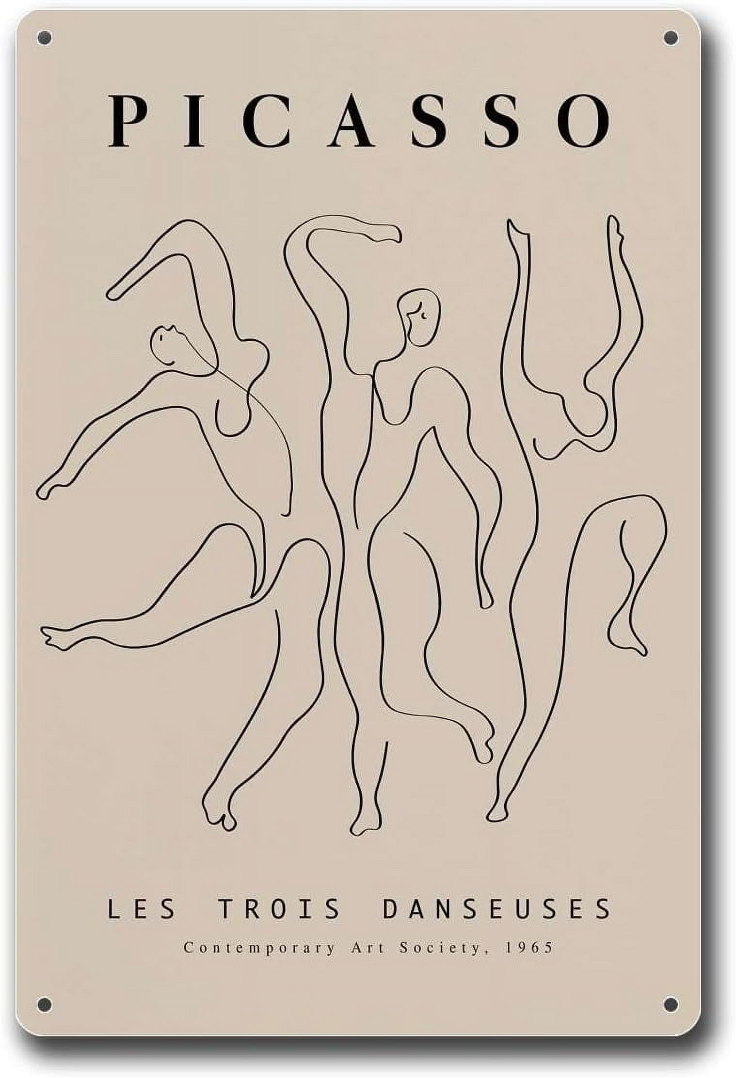 Metal Signs Pablo Picasso Dance Lines Exhibition Minimalist Black And ...
