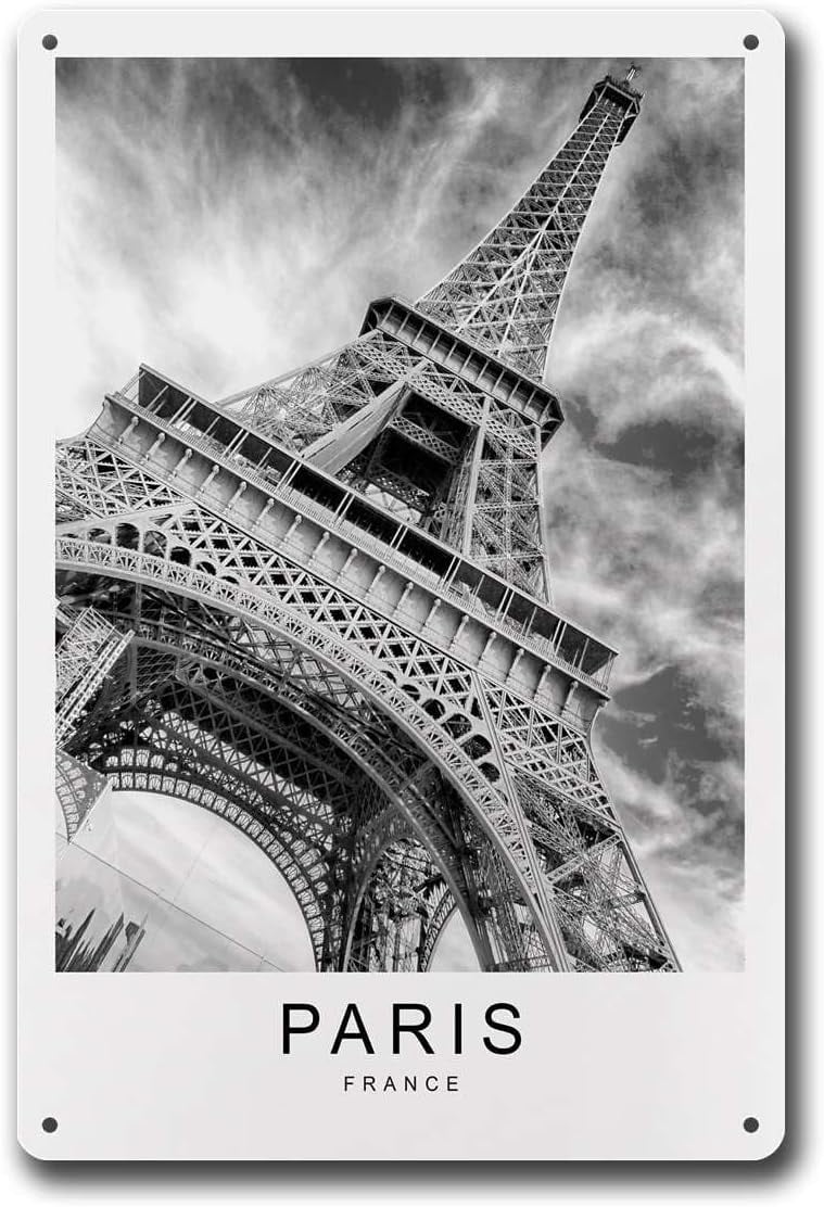 Metal Signs Paris France Eiffel Tower City Simple Home Travel Wall ...