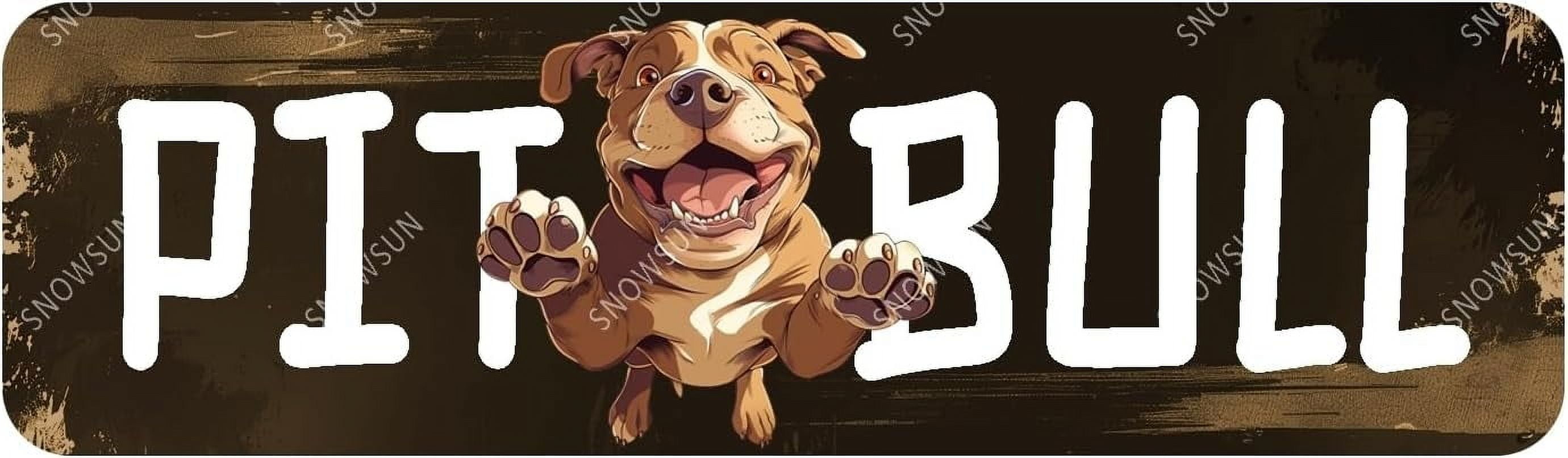 Metal Signs Pitbull Dog Street Tin Sign Aluminum Sign Funny Vintage Dog ...