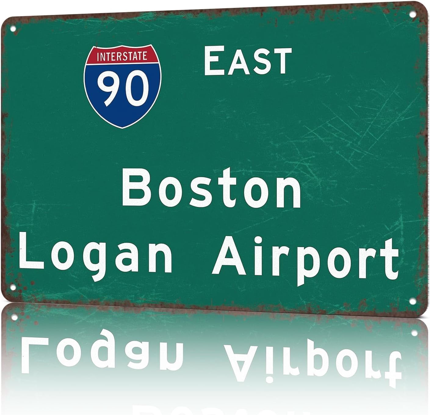 Metal Signs Poster 8x12inch Boston Logan Airport Aluminum Sign Wall Art ...