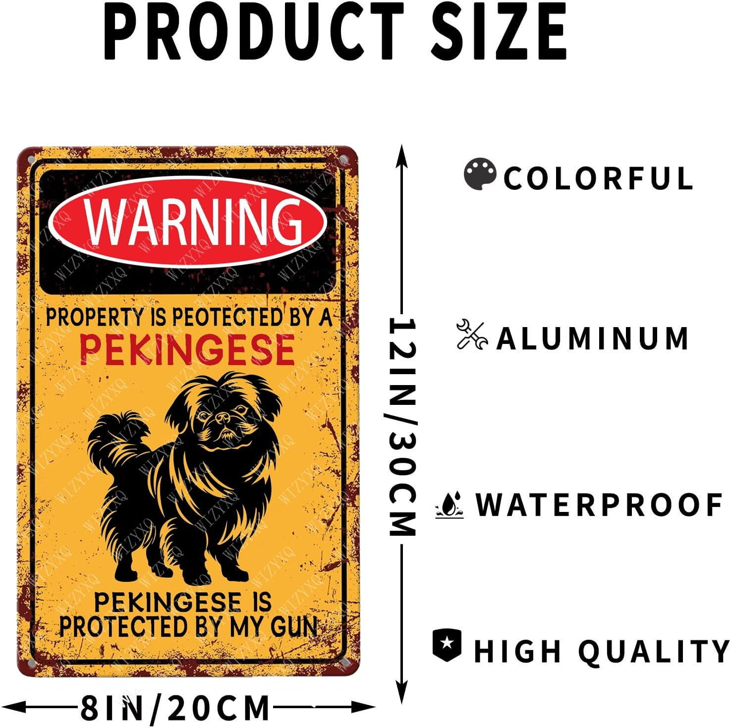 Metal Signs Property Is Peotected By Pekingese A Is Protected By My Gun ...
