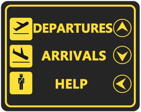 Metal Signs Retro Departures Arrivals Help Signs Airport Station Subway ...