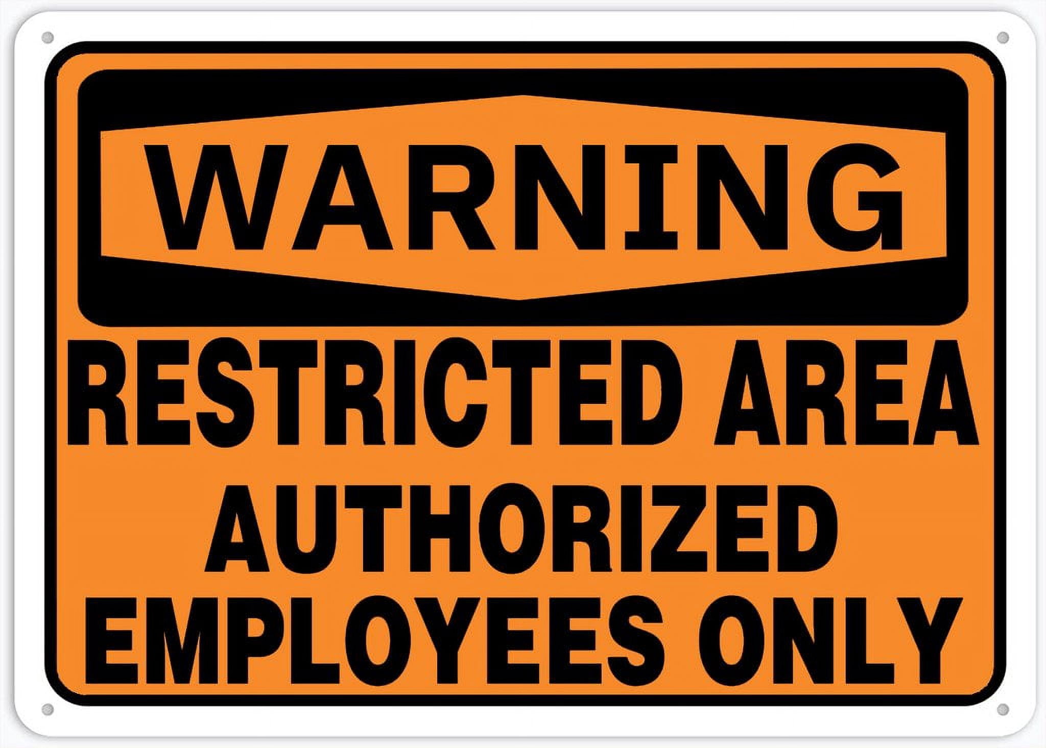 Metal Signs Road Sign Warning Safety Sign Restricted Area Authorized ...