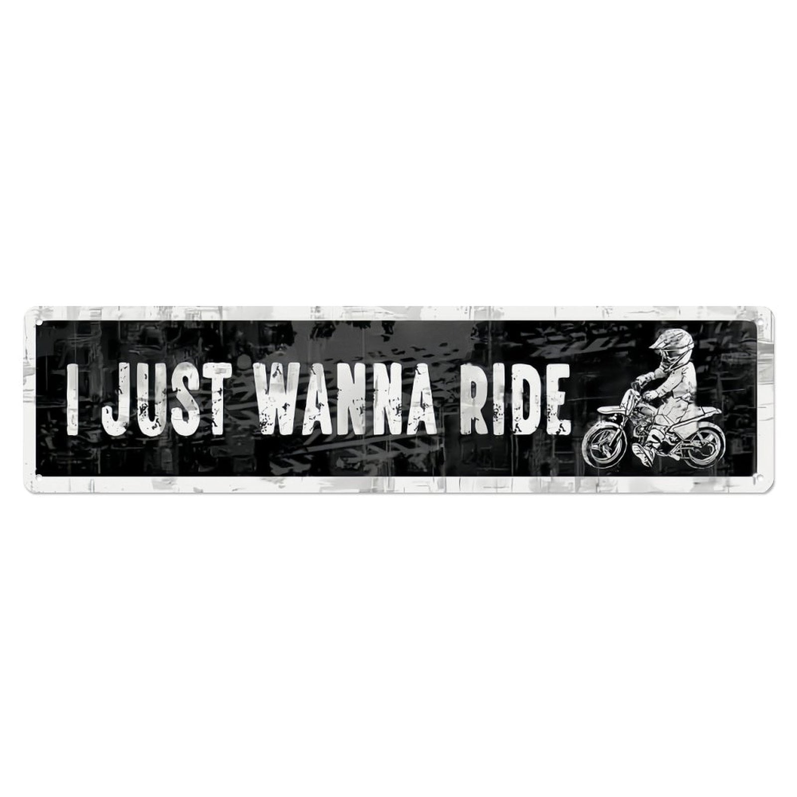 Metal Signs Room Decor Vintage Dirt Bike I Just Wanna Ride Motocross ...