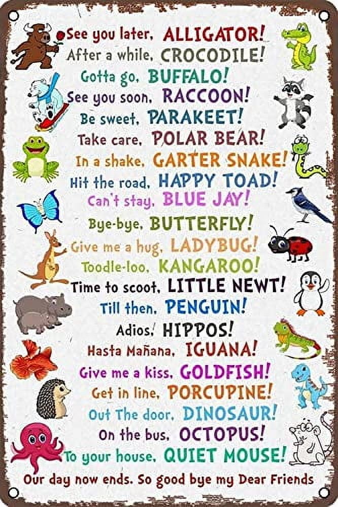 Metal Signs See You Later Alligator Poster Wall Decor for Home Bedroom ...