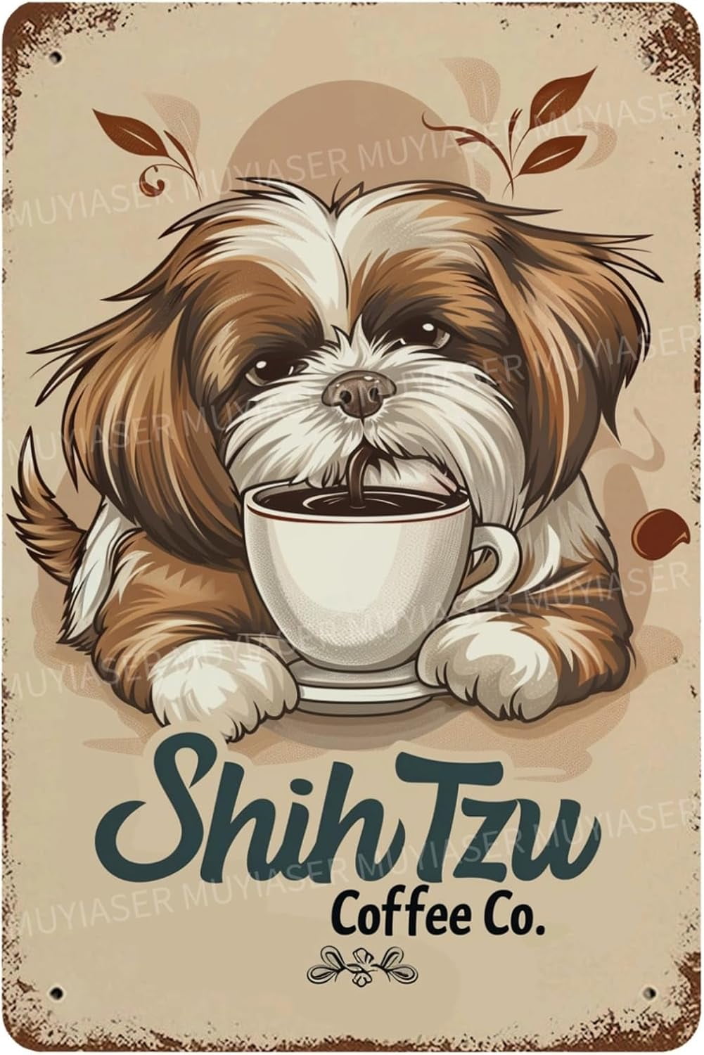 Metal Signs Shih Tzu Coffee Co Vintage Signs Retro Aluminum Tin Sign ...